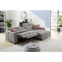 Jockenhöfer JOCKENHÖFER GRUPPE Ecksofa »Double One L-Form« mit 2x 120cm breiten, elektromotorischen Relaxfunktionen hellgrau