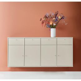 Sideboard &raquo;Mistral, Hochwertig Schrank, h&auml;ngend/stehend montierbar&laquo; mit T&uuml;ren und Schubladen, B: 177 cm, anpassungsbar Designm&ouml;bel beige