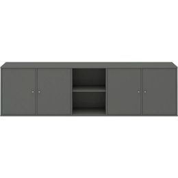 Sideboard &raquo;Mistral, Hochwertig Schrank, h&auml;ngend/stehend montierbar&laquo; mit T&uuml;ren, B: 220 cm, anpassungsbar Designm&ouml;bel grau