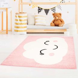 Carpet City Kinderteppich »Bubble Kids 1324« rechteckig 11 mm Höhe Spielteppich, Wolke, Weicher Flor, Pflegeleicht, Kinderzimmer rosa Obermaterial:...
