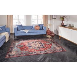 ELLE DECORATION Teppich &raquo;Hamadan&laquo; rechteckig 5 mm H&ouml;he Orientalisch, L&auml;ufer, Kurzflor, Wohnzimmer, Schlafzimmer, Esszimmer rot Polyester