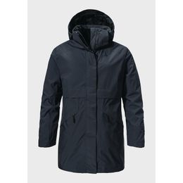 Schöffel SCHÖFFEL Parka »Urban Ins Parka Style Malkay WMS« mit Kapuze 8820 - blau 42 42 Wasserdicht & atmungsaktiv dank 2-Lagen VENTURI Membrane