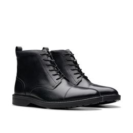 Clarks Winterstiefel »Aldwin Cap« Festtagsschuh, Stiefelette, Anzugschuh mit Blockabsatz Black Leather 44,5 44,5 Obermaterial aus strapazierfähigem...