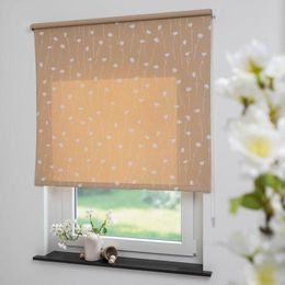 Liedeco Seitenzugrollo »Blumen beige« Lichtschutz freihängend Seitenzugrollo, Kettenzugrollo, Dekorrollo - Blumen beige beige Obermaterial: 95%...