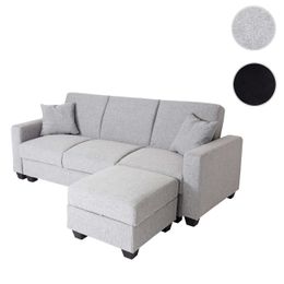 Mendler Sofa HWC-H47 mit Ottomane, Couch Sofa G&auml;stebett, Schlaffunktion Stauraum 217x145cm ~ Variantenangebo 89538+89539