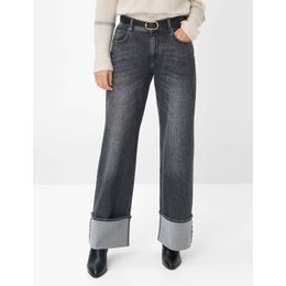 Brax Damen Five-Pocket-Hose Style MORGAN USED DARK GREY, denim dunkelgrau, Gr. 38