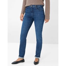 Brax Damen Five-Pocket-Hose Style MARY USED REGULAR BLUE, denim blau, Gr. 34