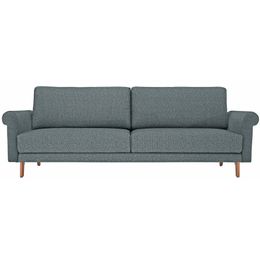 2-Sitzer "CR.450, Designsofa, Loungesofa", grau (wasserblau, steingrau 044, 72), B:168cm H:85cm T:95cm, NaturLEDER OSKAR (echtes Rindsleder);Chenille COCO (72% Polyester 15% Baumwolle 13% Polyacryl), CREATION BY ROLF BENZ, Sofas, modern Landhaus, F&uuml;&szlig;e in Nussbaum, Breite 168 cm