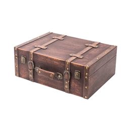 HMF VKO103 Vintage Koffer aus Holz, 44 x 32 x 16 cm, Deko Klassik