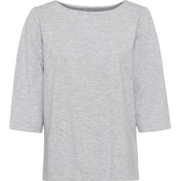 Heine Witt Damen 3/4-Arm-Shirt mit Rundhals-Ausschnitt, steingrau-meliert, Gr&ouml;&szlig;e 34