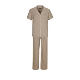 Loungeable Pyjama Damen Gr&ouml;&szlig;e M camel / wei&szlig; Winterkleid
