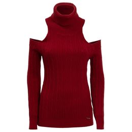 Influencer Pullover Damen Gr&ouml;&szlig;e L dunkelrot