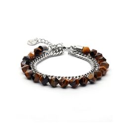 Gt Collection Bracelet 'Faceted-Bead' male Brown size 20 cm