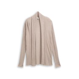 Tom Tailor Damen Cardigan mit Schalkragen, braun, Meliert, Gr. XXL