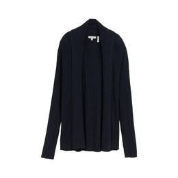 Tom Tailor Damen Cardigan mit Schalkragen, blau, Uni, Gr. L