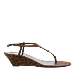 SAINT LAURENT Sandaletten mit Absatz - Cassandra Sandals - Gr. 37 (EU) - in Leopardfarben - f&uuml;r Damen