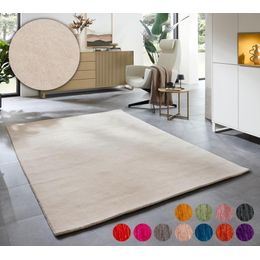 Wollteppich my home, B:70cm H:13mm L:140cm, beige, Schurwolle, Teppiche, "Karchau", Handweb Teppich, meliert, reine Wolle, handgewebt, brilliante