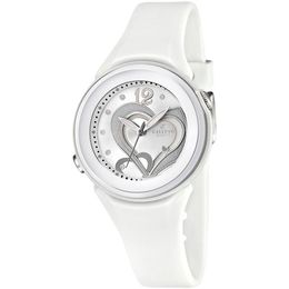 Calypso Watches Damen Quarzuhr, wei&szlig;, Armbanduhren, Armbanduhr, Damenuhr, mit Herzmotiv, bis 10 bar wasserdicht