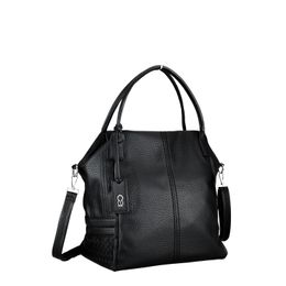 Damen Schultertasche "Basilico", Collezione Alessandro, schwarz, Polyurethan (PU), Taschen, mit viel Platz und langem Gurt