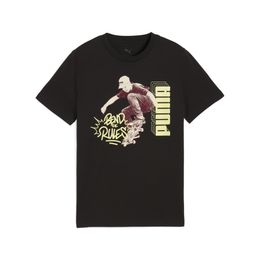 Puma Jungen T-Shirt "MID90s Graphic T-Shirt I Jungen", schwarz, Gr. 140, bedruckt, Obermaterial: 100% Baumwolle; Rippe: 71% Baumwolle, 29% Polyester,