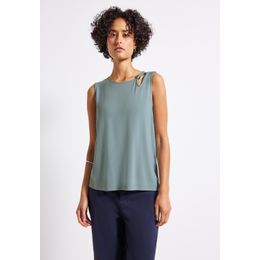Street One Damen Tanktoparona blau, Gr. 46, unifarben, Stoff, 95% Viskose, 5% Elasthan, Tops, aus elastischem Materialmix