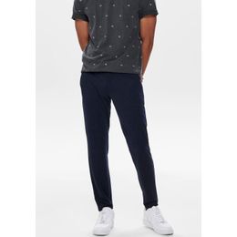 Only & Sons ONLY & SONS Herren Chinos "ONSMARK SLIM GW 0209 PANT NOOS", blau, Gr. 33, unifarben, Web, Obermaterial: 76% Polyester, 20% Viskose, 4% Elasthan, Hosen