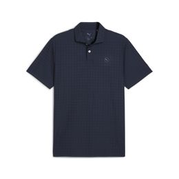 Puma Herren Poloshirt "MATTR Houndstooth Golfpolo Herren", blau, Gr. L, clean, 88% Polyester, 12% Elasthan, Shirts