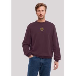 F4NT4STIC Herren Sweatshirt "Happy Flower Bestickt", rot, Gr. M, Obermaterial: 80% Baumwolle, 20% Polyester, Sweatshirts, Premium Qualit&auml;t