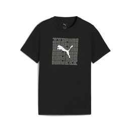 Puma Jungen T-Shirt "Graphic Box T-Shirt Jungen", schwarz, Gr. 140, bedruckt, 100% Baumwolle, Shirts