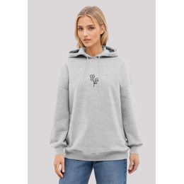 F4NT4STIC Damen Kapuzenpullover "Handdrawn Flower Pink Bestickt", grau, Gr. XS, Obermaterial: 80% Baumwolle, 20% Polyester, Pullover, Premium Qualit&auml;t