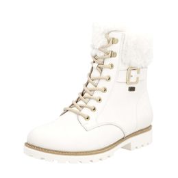 Remonte Damen Schn&uuml;rstiefelette "Remonte Stiefelette Leder/Fell", Gr. 39, wei&szlig;, Leder, Schuhe