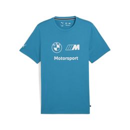 T-Shirt Puma "BMW M Motorsport Essentials Logo T-Shirt Herren", Herren, Gr. M, tropical blau, Obermaterial: 100% Baumwolle; Rippe: 20% Polyester, 80% Baumwolle, regular fit, Rundhals, Shirts T-Shirt