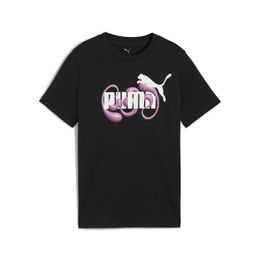 Puma Mädchen T-Shirt "Graphic No.1 Logo T-Shirt Mädchen", schwarz, Gr. 128, bedruckt, 100% Baumwolle, Shirts