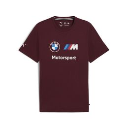 T-Shirt Puma "BMW M Motorsport Essentials Logo T-Shirt Herren", Herren, Gr. L, ruby shimmer rot, Obermaterial: 100% Baumwolle; Rippe: 20% Polyester, 80% Baumwolle, regular fit, Rundhals, Shirts
