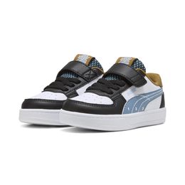 Sneaker Puma "Caven 2.0 Run Fun Sneakers Kinder", Kinder, Gr. 20, weiß (schwarz cool blau weiß), Obermaterial: Synthetik, Textil; Futter: Textil; Laufsohle: Gummi, Schuhe