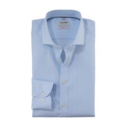OLYMP Herren Businesshemd "Level Five body fit", blau, Gr. 38, gestreift, Web, Obermaterial: 100% Baumwolle, Hemden, modisch gestreift