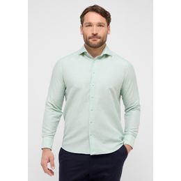 Eterna Herren Langarmhemd "COMFORT FIT", grün, Gr. 44, Twill, 59% Baumwolle, 41% Leinen, Hemden, EASY IRON (bügelleicht)