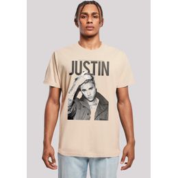 F4NT4STIC Damen T-Shirt "Justin Bieber", beige, Gr. L, Obermaterial: 100% Baumwolle, Shirts, Streetwear Fashion