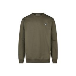 Cleptomanicx Herren Sweatshirt "Embro Gull", gr&uuml;n, Gr. S, bestickt, 100% Baumwolle, Sweatshirts, mit kleiner M&ouml;wen-Stickerei