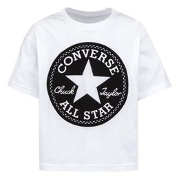 Converse Mädchen T-Shirt "Cropped Style für Mädchen", weiß, Gr. 158, Single Jersey, Obermaterial: 60% Baumwolle, 40% Polyester, Shirts, für Kinder