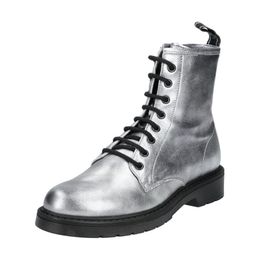 Nero Giardini Damen Schnürstiefelette "Nero Giardini Stiefelette Leder", Gr. 37, silber, Leder, Schuhe