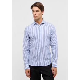 Eterna Herren Langarmhemd "SLIM FIT", blau, Gr. 39, Twill, 59% Baumwolle, 41% Leinen, Hemden, EASY IRON (b&uuml;gelleicht)