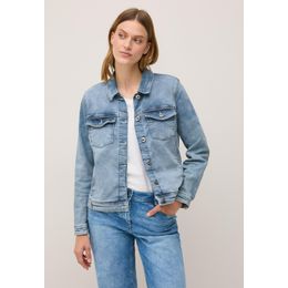 Cecil Damen Jeansjacke, blau, Gr. M, unifarben, Web, 78% Baumwolle, 20% Polyester, 2% Elasthan, Jacken, aus Baumwolle mit Stretchanteil