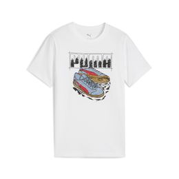 Puma Jungen T-Shirt "Graphic Sneaker T-Shirt Jungen", wei&szlig;, Gr. 164, bedruckt, Obermaterial: 100% Baumwolle; Rippe: 20% Polyester, 80% Baumwolle,