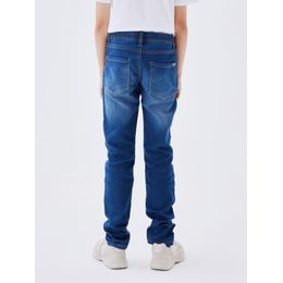 name it Jungen Stretch-Jeans "NKMROBIN DNMTHAYERS 3454", blau, Gr. 128, Denim/Jeans, Obermaterial: 70% Baumwolle, 27% Polyester, 3% Elasthan, Jeans