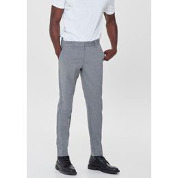 Only & Sons ONLY & SONS Herren Chinos "ONSMARK SLIM GW 0209 PANT NOOS", grau, Gr. 31, unifarben, Web, Obermaterial: 76% Polyester, 20% Viskose, 4% Elasthan, Hosen
