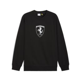 Puma Herren Sweatshirt "Scuderia Ferrari Sportswear Shield Sweatshirt Herren", schwarz, Gr. XL, Obermaterial: 68% Baumwolle, 32% Polyester; Rippe: 3%