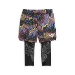 Puma Herren Leggings "Melo Alien Skins 2-in-1-Basketballhose Herren", schwarz, Gr. XL, bedruckt, Innenmaterial: 83% Polyester, 17% Elasthan;
