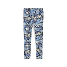 Puma M&auml;dchen Leggings "Essentials Nature 2.0 Leggings mit Allover-Print M&auml;dchen", blau, Gr. 140, bedruckt, 95% Baumwolle, 5% Elasthan, Hosen