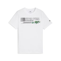 Puma Jungen T-Shirt "Super Puma Graphic T-Shirt Jungen", weiß, Gr. 128, bedruckt, 100% Baumwolle, Shirts